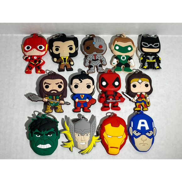 Accessories | Super Heroes Keychains Set Of Thirteen 13 Dc And Marvel ...